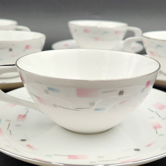 Sango | Dining | Set Of 6 Mcm Cups And Saucers Atomic Design Fine China ...